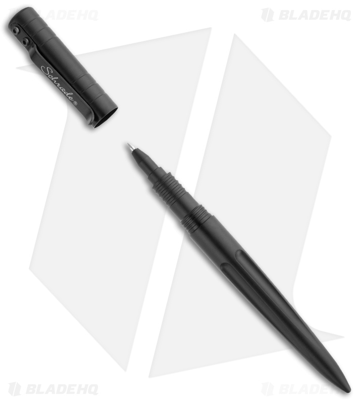 Schrade Aluminum Pen & Tactical Defense Tool (Black) SCPENBK - Blade HQ