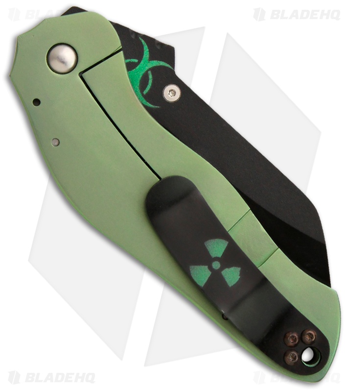 Sniper Bladeworks Toxic Mini DH Dark Hallow Framelock Folder (3.25" Black) - Blade HQ