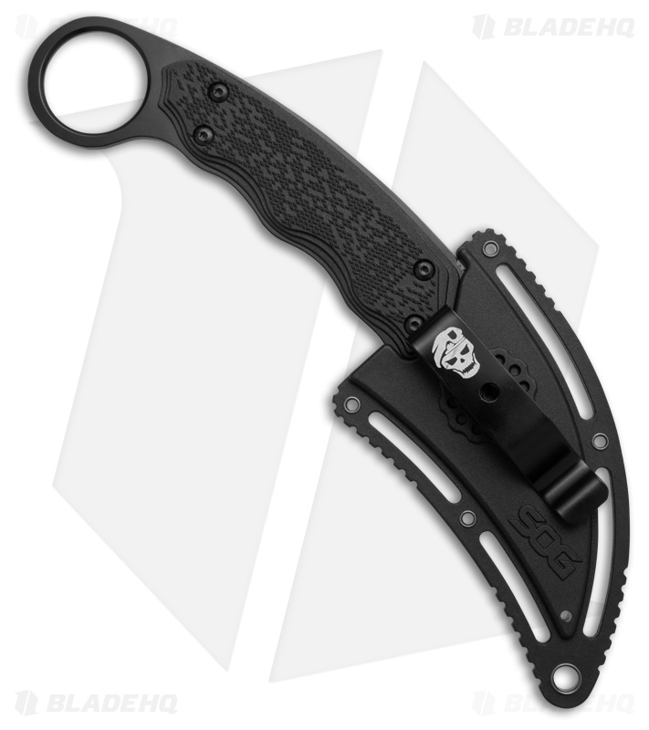 SOG Gambit Fixed Blade Black GRN Hawkbill Black 7Cr17MoV
