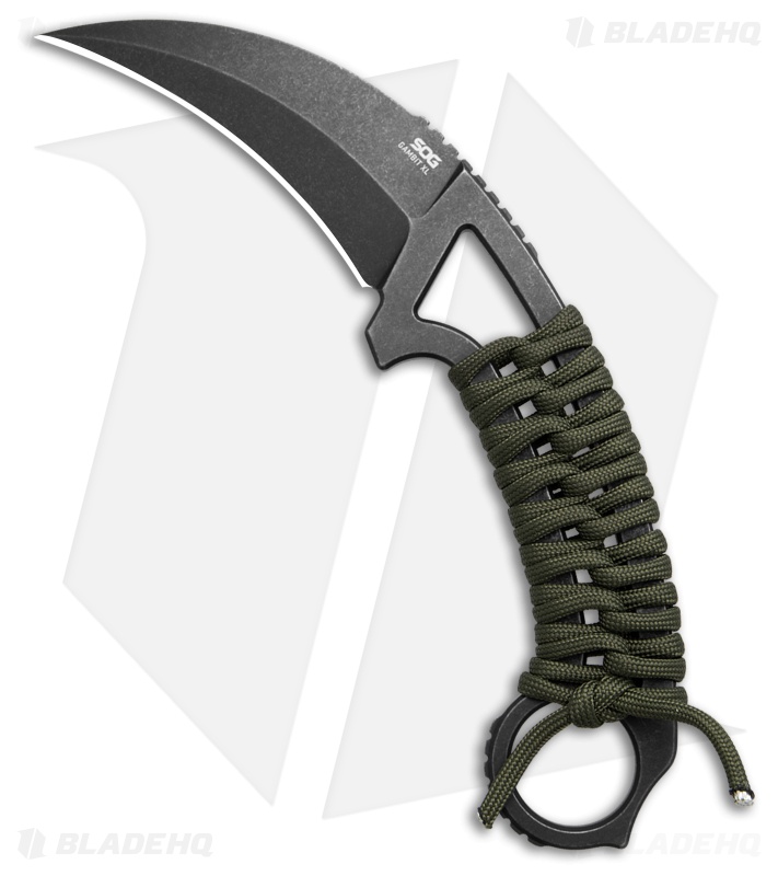 SOG Gambit XL Fixed Blade Knife Green Paracord SW
