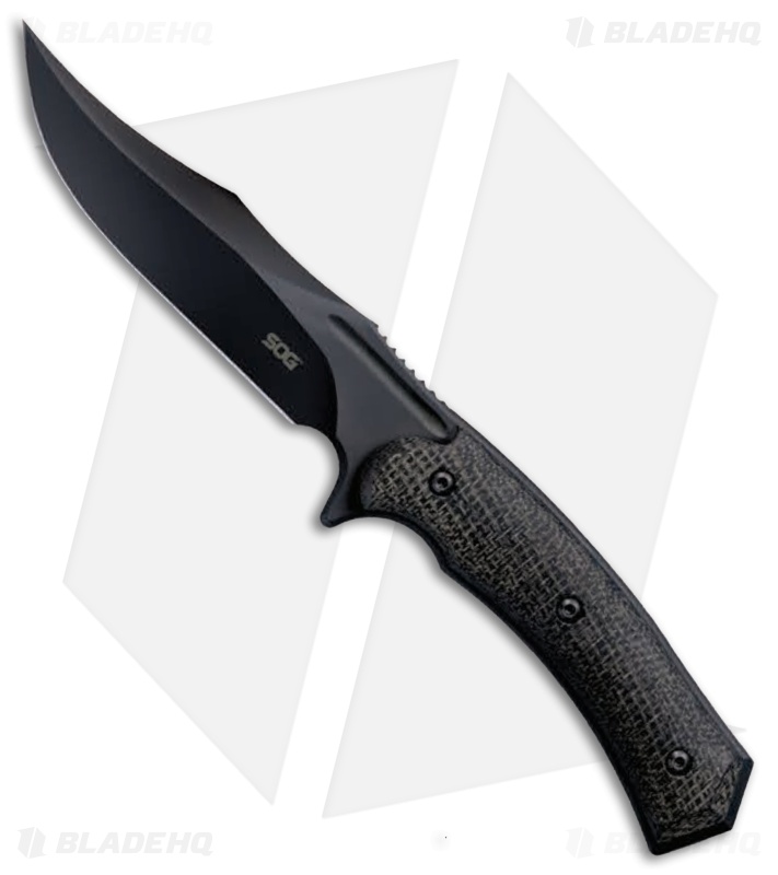 SOG SEAL Commander Fixed Blade Knife Black Micarta Black PVD