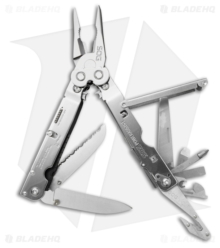 SOG PowerAssist 18-in-1 Multi-Tool w/ Nylon Case (Satin) S66N-CP - Blade HQ