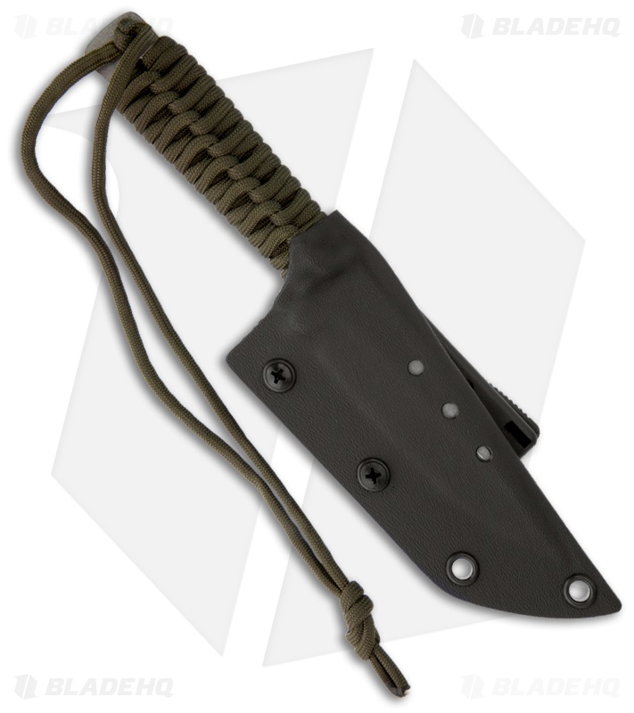 Strider WP Bowie Knife Fixed Blade w/ Olive Cord Wrap (4" Stonewash ...