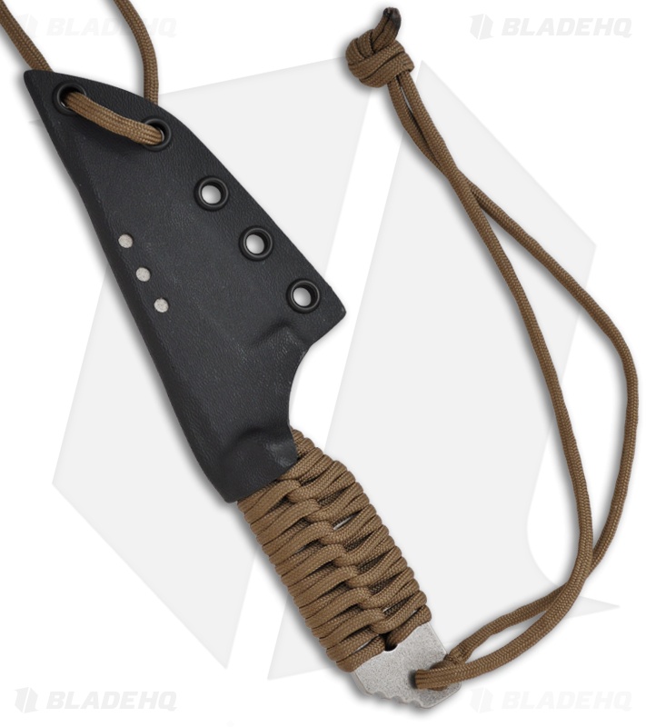 Strider SA Titanium Fixed Blade Knife w/Coyote Cord Wrap (3.25" Satin ...