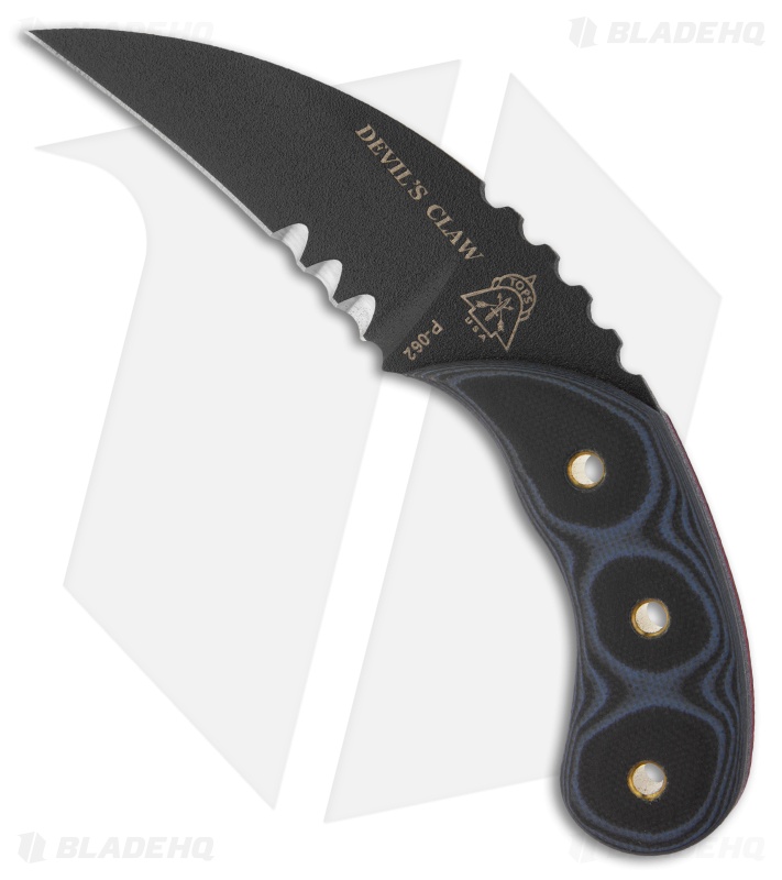 TOPS Knives Devil's Claw Knife Fixed Blade (2.75" Black Serr) DEVCL-01 ...
