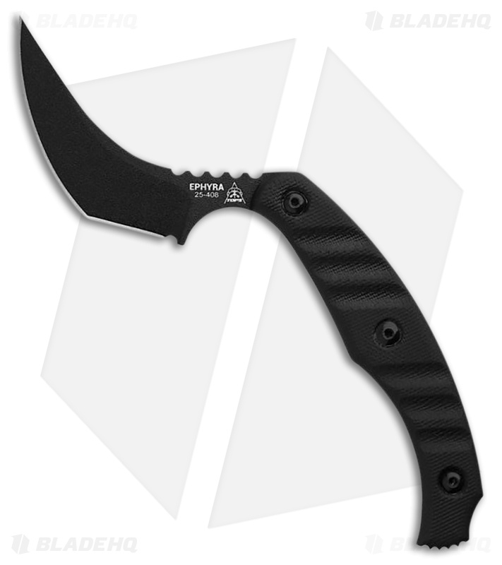TOPS Ephyra Fixed Blade Knife Black G-10 Black 1095