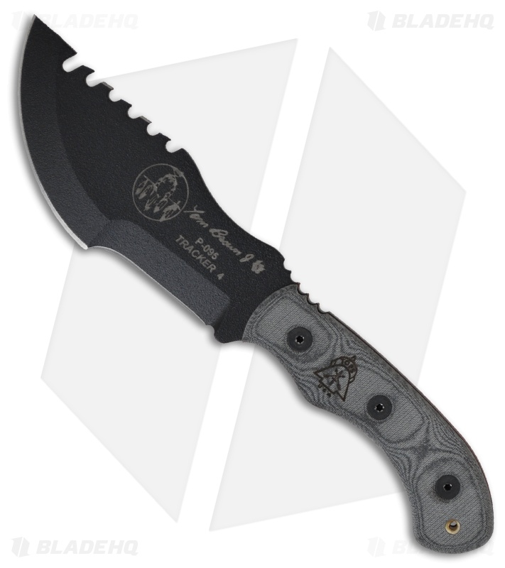 TOPS Knives Mini Tom Brown Tracker #4 Fixed Blade Knife (3.5" Black ...