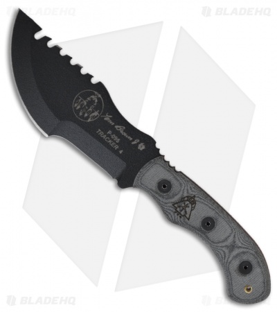 TOPS Knives Mini Tom Brown Tracker #4 Fixed Blade Knife (3.5" Black ...