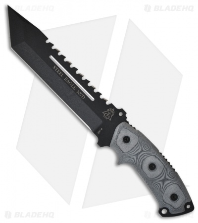 TOPS Knives Steel Eagle 107D Knife (7" Black Plain) - Blade HQ