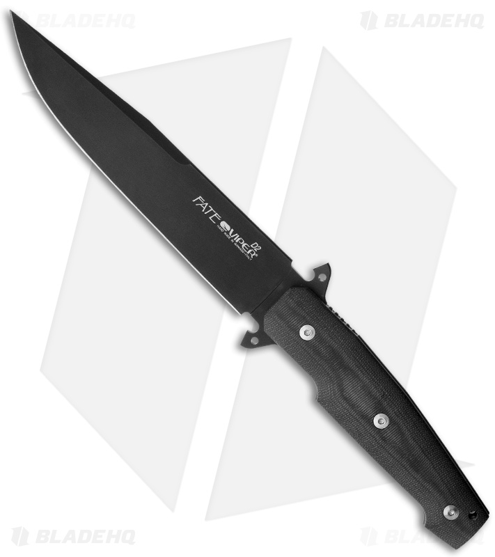 Viper Knives Fate Knife Fixed Blade w/ Black Micarta (6.75" Black ...