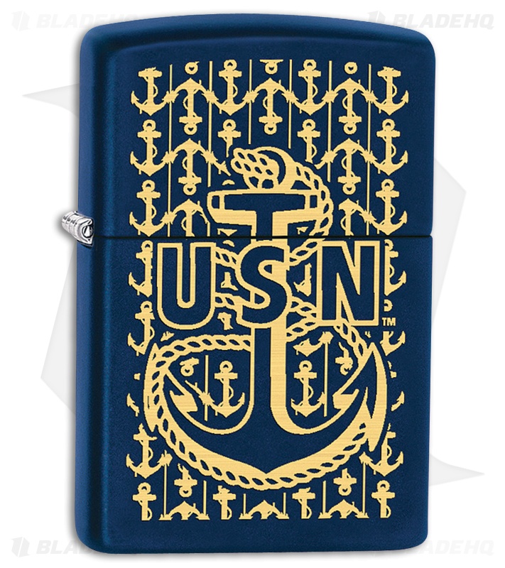 Zippo Lighter Matte Blue U.S. Navy 11544 - Blade HQ