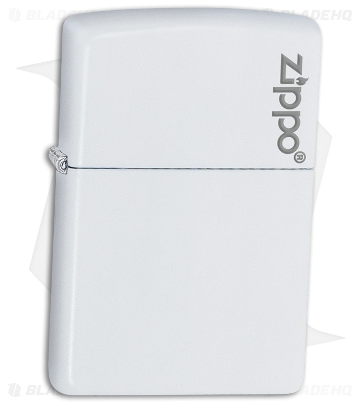 Zippo Lighter Matte White w/ Zippo Logo 11338 - Blade HQ