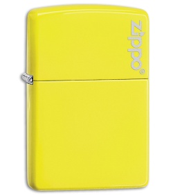 Zippo Lighter Neon Yellow Zippo Logo 11466 - Blade HQ
