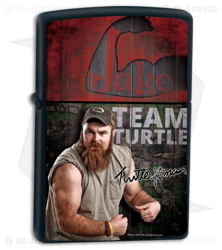 Zippo Lighter Matte Black Turtleman Jake ZPTM3 - Blade HQ