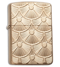 Zippo Classic Lighter Fanned Discs Armor (Tumbled Brass) 28541 - Blade HQ