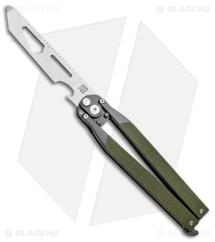 Artisan Cutlery Kinetic-Tool Automatic Butterfly Tool OD Green G-10 (4 ...