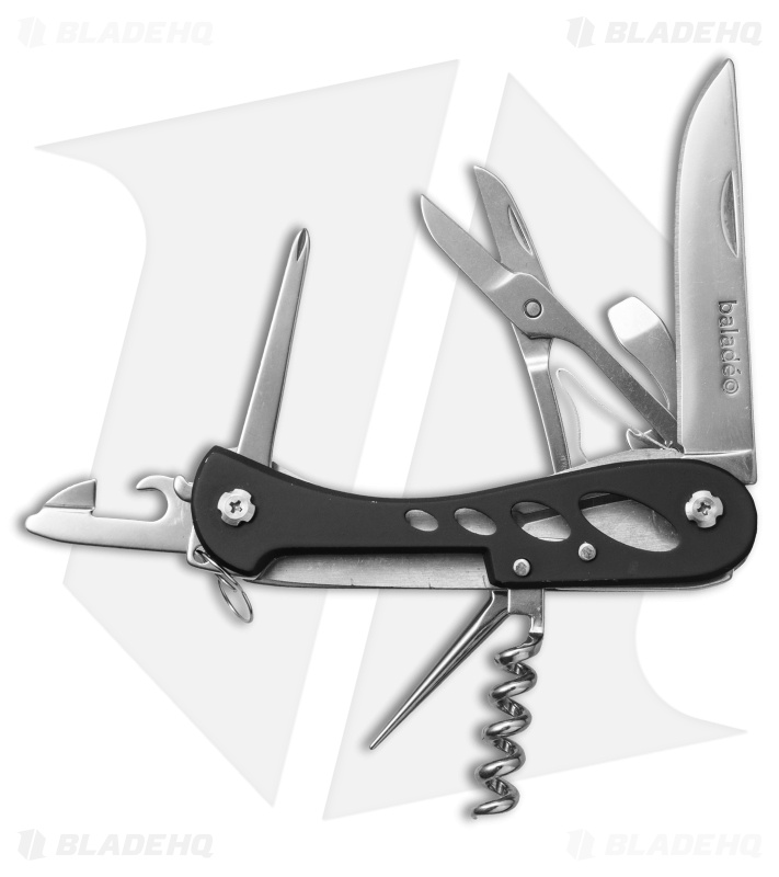 Baladeo Barrow Multi-Tool Knife Black (9-Functions) - Blade HQ