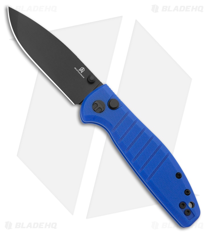 Bestechman Goodboy Jr. Blue G-10 Drop Point Black D2