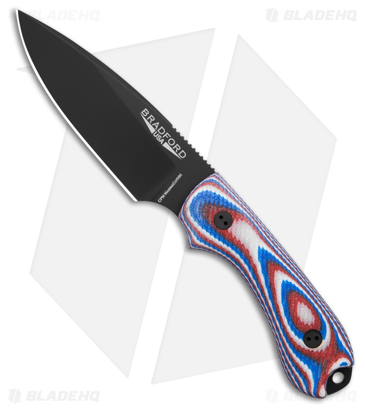 Bradford Knives Guardian3 Fixed Blade Red/White/Blue G-10