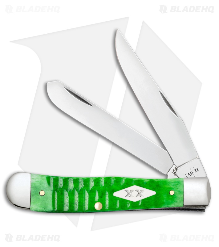 Case Knives Trapper Knife 4.1" Bright Green Bone (6254 SS)