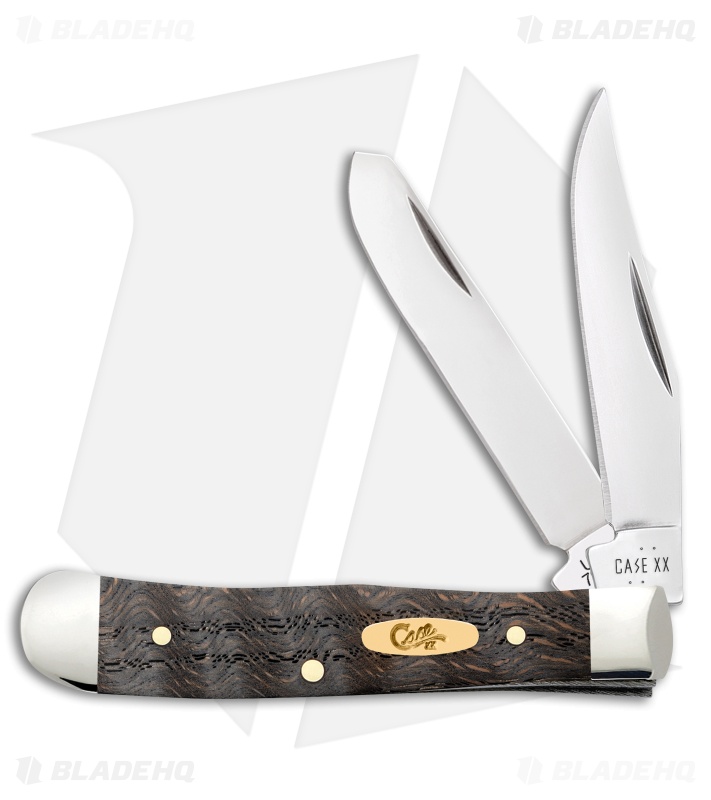 Case Knives Tiny Trapper Knife 2.4" Black Curly Oak Wood (72154 SS)