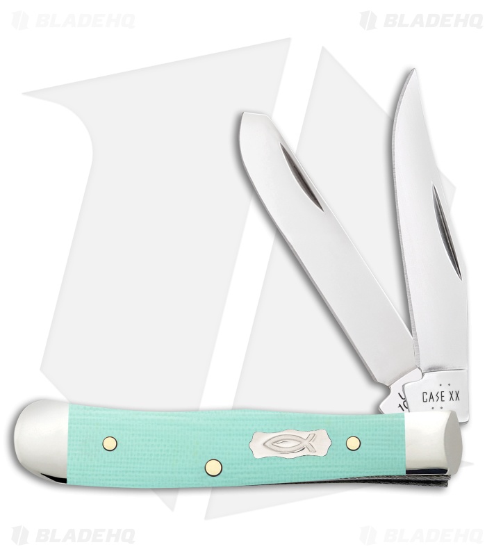 Case Knives Tiny Trapper Knife 2.4" Seafoam Green G-10 (102154 SS)