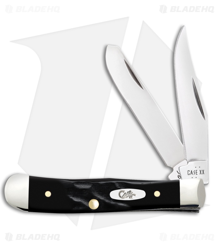 Case Knives Tiny Trapper Knife 2.4" Rough Black Synthetic (62154 SS)