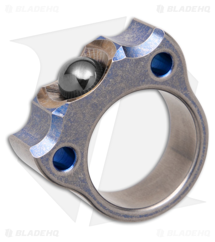 Chaves Knives Custom Ruck 10mm Ring Stonewash/Blue Titanium