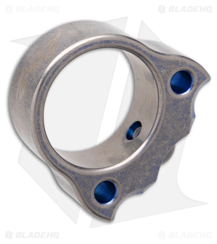 Chaves Knives Custom Ruck 10mm Ring Stonewash/Blue Titanium