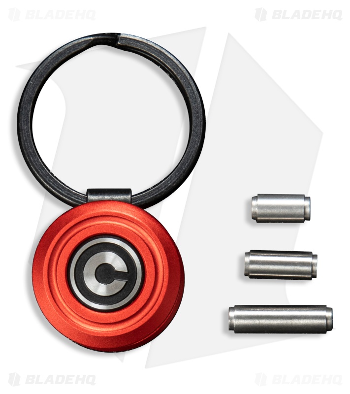 CIVIVI Key Coin Keychain | Red Aluminum Black Key Ring