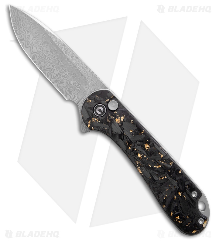 CIVIVI Elementum II Knife Gold Carbon Fiber Shred Damascus