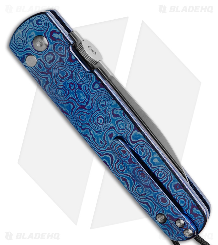 CJRB Locust Knife Blue Timascus MagnaCut Satin