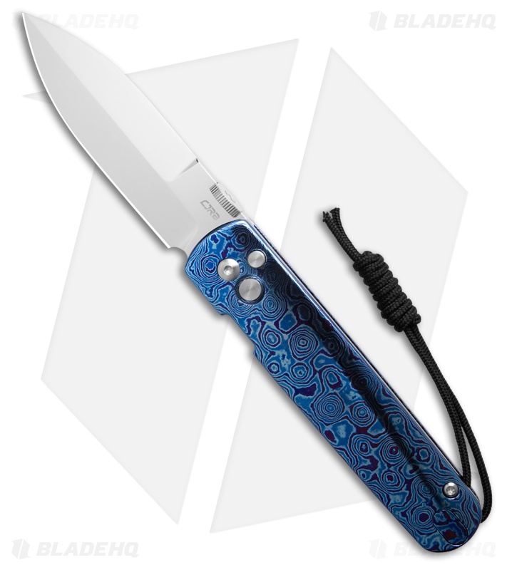 CJRB Locust Blue Timascus Spear Point Polish S90V