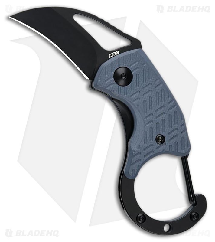 CJRB Anansi Liner Lock Carabiner Knife Blue G-10 Black PVD