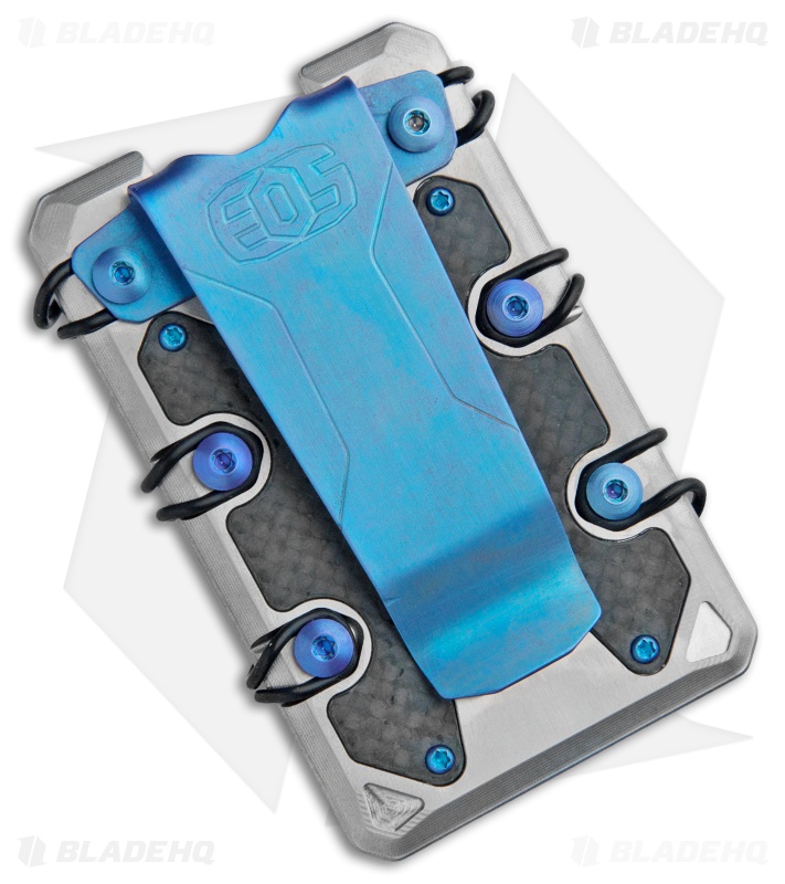 EOS 3.0 Titanium Wallet - Satin With Blue Accents - Blade HQ