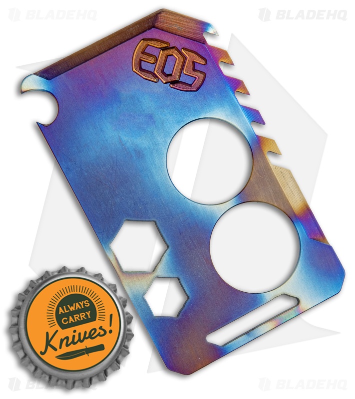 EOS Knife Card Titanium Pocket Tool - Flamed - Blade HQ
