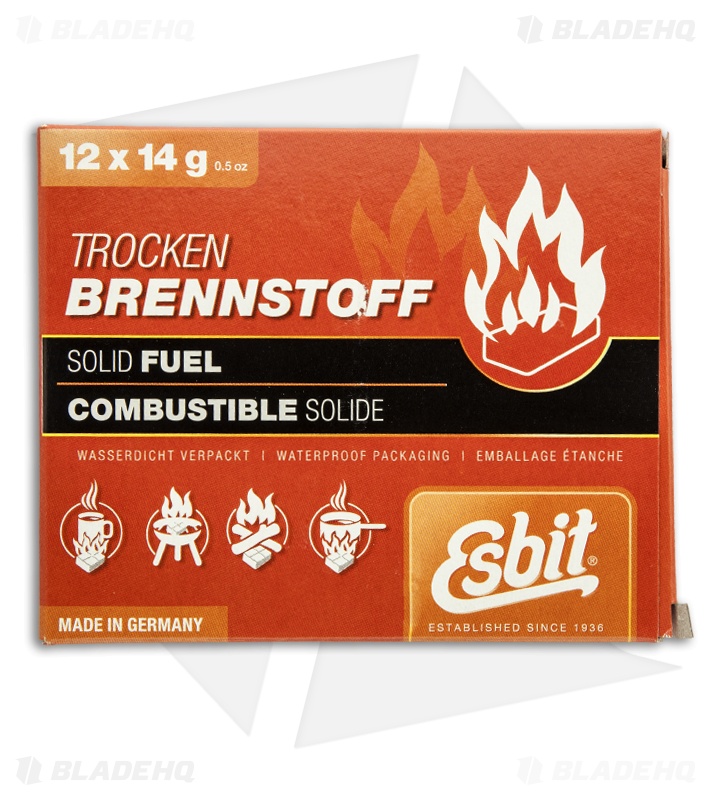 Esbit Large Pocket Stove w/ 12 x 14g Solid Fuel Tablets - Blade HQ