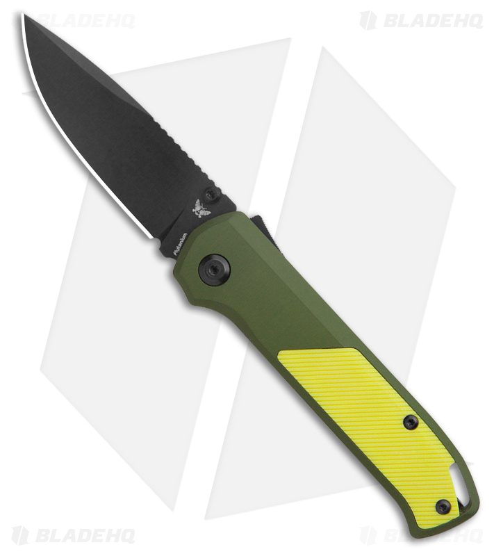 Flytanium Arcade Knife OD Green Alum/Black & Yellow G10 (Black) - Blade HQ
