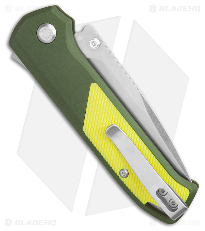 Flytanium Arcade Knife Grn Alum/Yellow G10 (SW) - Blade HQ