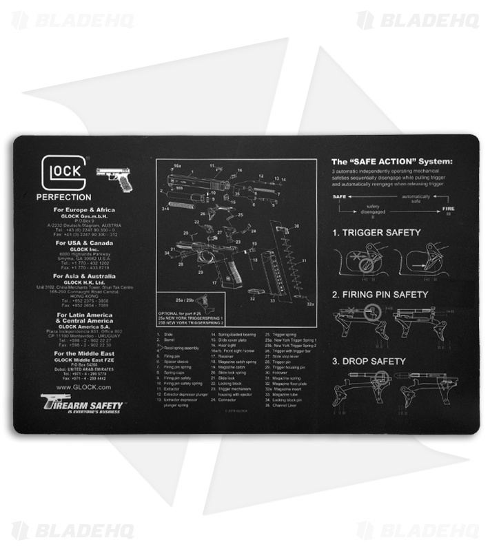 Glock Black Gunsmith's Bench Mat 17" x 11" AD00062 - Blade HQ