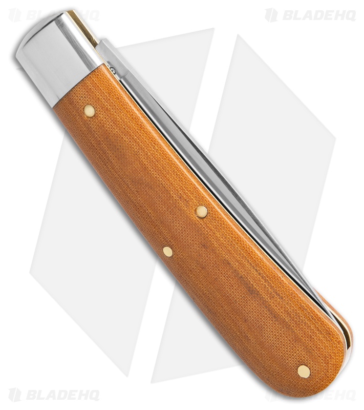 GEC Tidioute Cutlery Mustang Knife Tan Linen Micarta