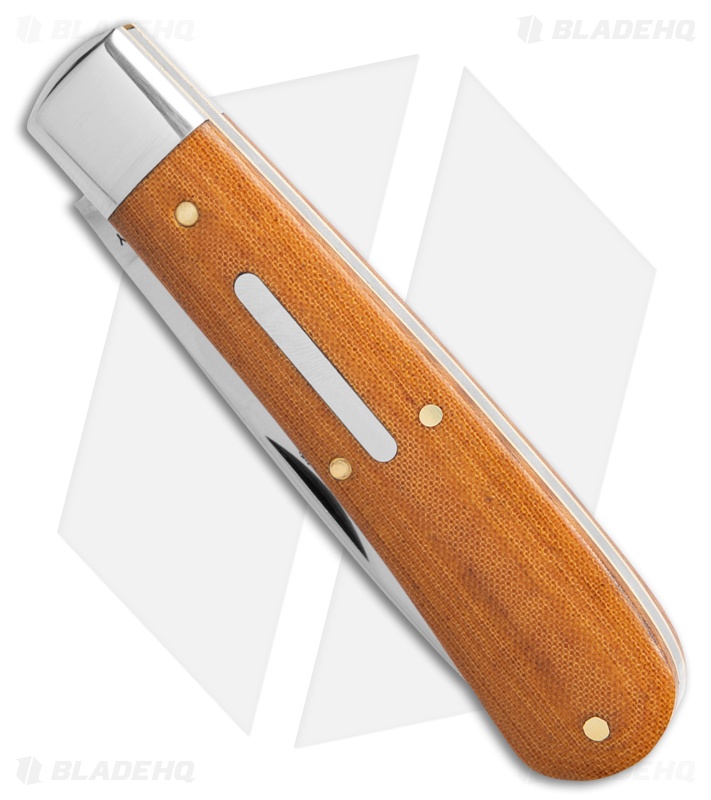 GEC Tidioute Cutlery Mustang Knife Tan Linen Micarta