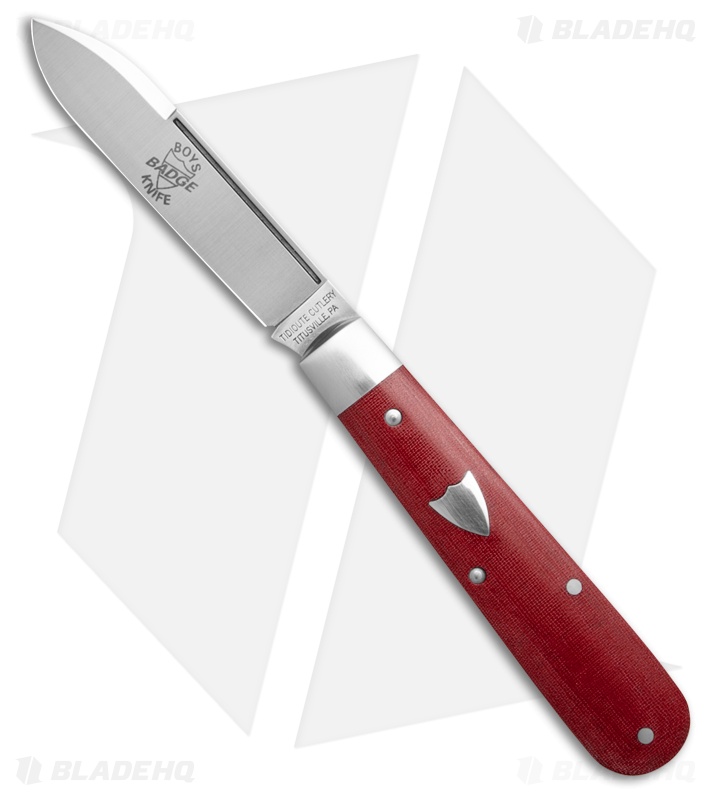 GEC Tidioute Cutlery Pocket Knife Boys Badge Red Linen Micarta