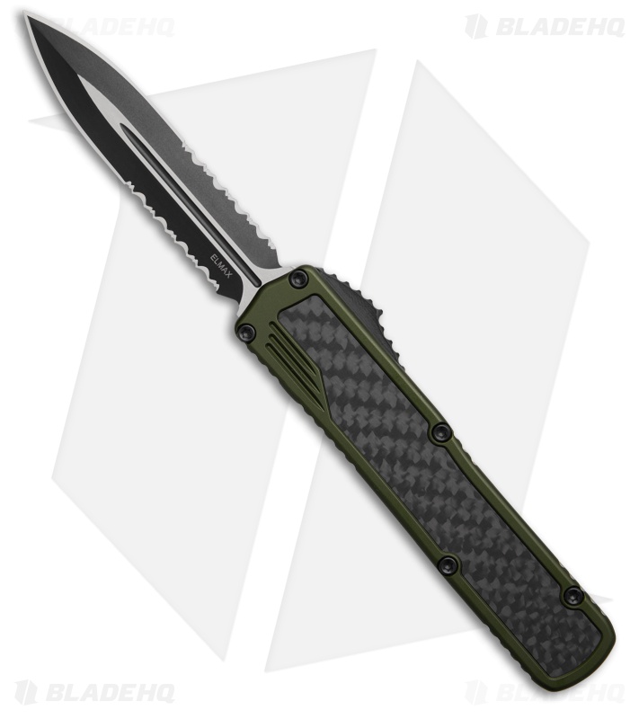 Guardian Tactical Scout OTF Knife OD Green/CF Two-Tone Serr