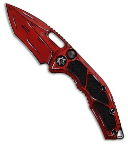 Heretic Medusa Auto Recurve Pocket Knife Red Cell-Shaded