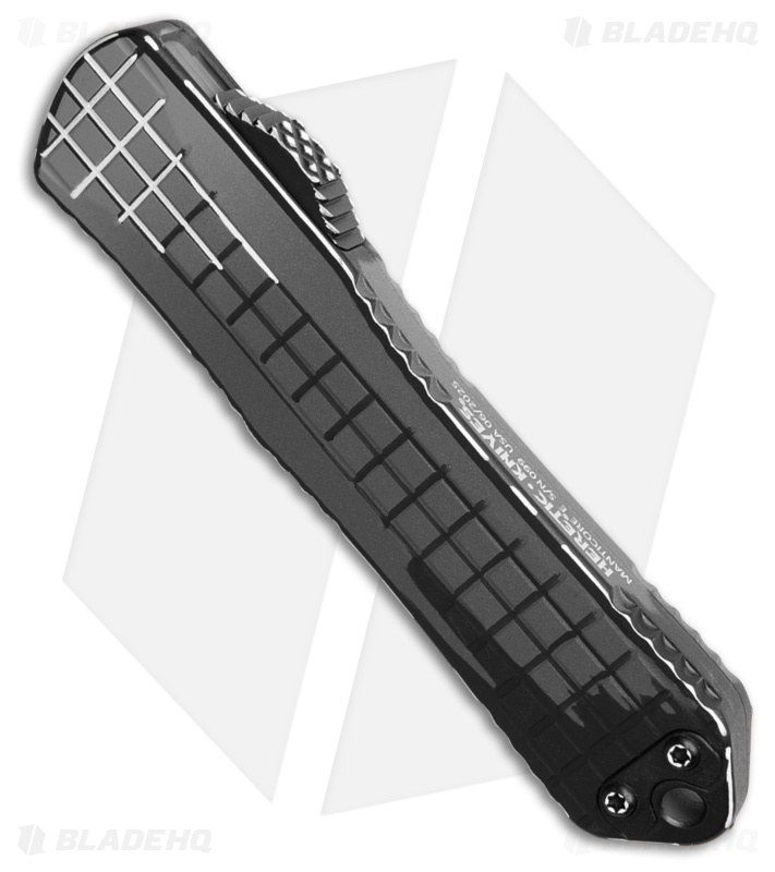 Heretic Knives Manticore-E Recurve D/A OTF Knife Gray Cel-Shade