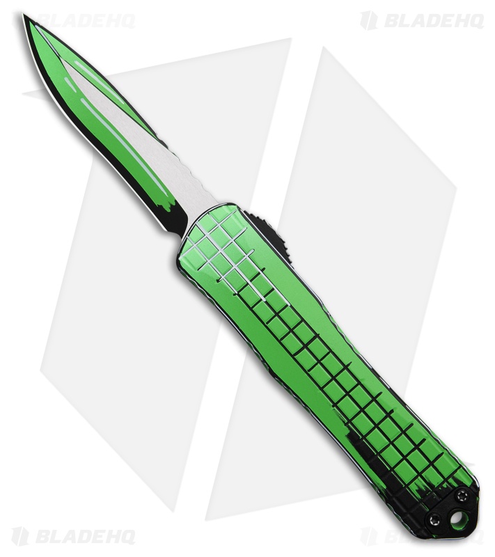Heretic Knives Manticore-E Recurve D/A OTF Knife Toxic Green Cel-Shade