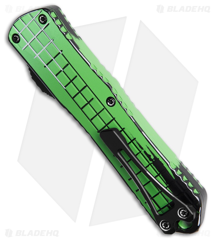Heretic Knives Manticore-E Recurve D/A OTF Knife Toxic Green Cel-Shade