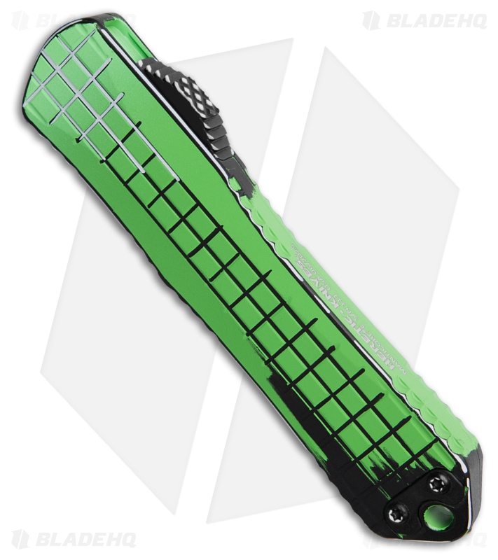 Heretic Knives Manticore-E Recurve D/A OTF Knife Toxic Green Cel-Shade