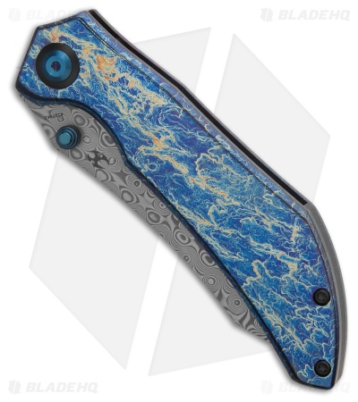 Kansept Knives Tipper Knife Lightning Strike Ti Damascus